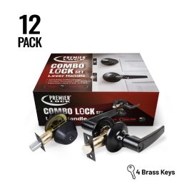 Matte Black Entry Lock Set Door Lever Handle & Deadbolt with 48 KW1 ...